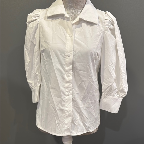 SHEIN | Tops | Womens White Buttonup Blouse | Poshmark